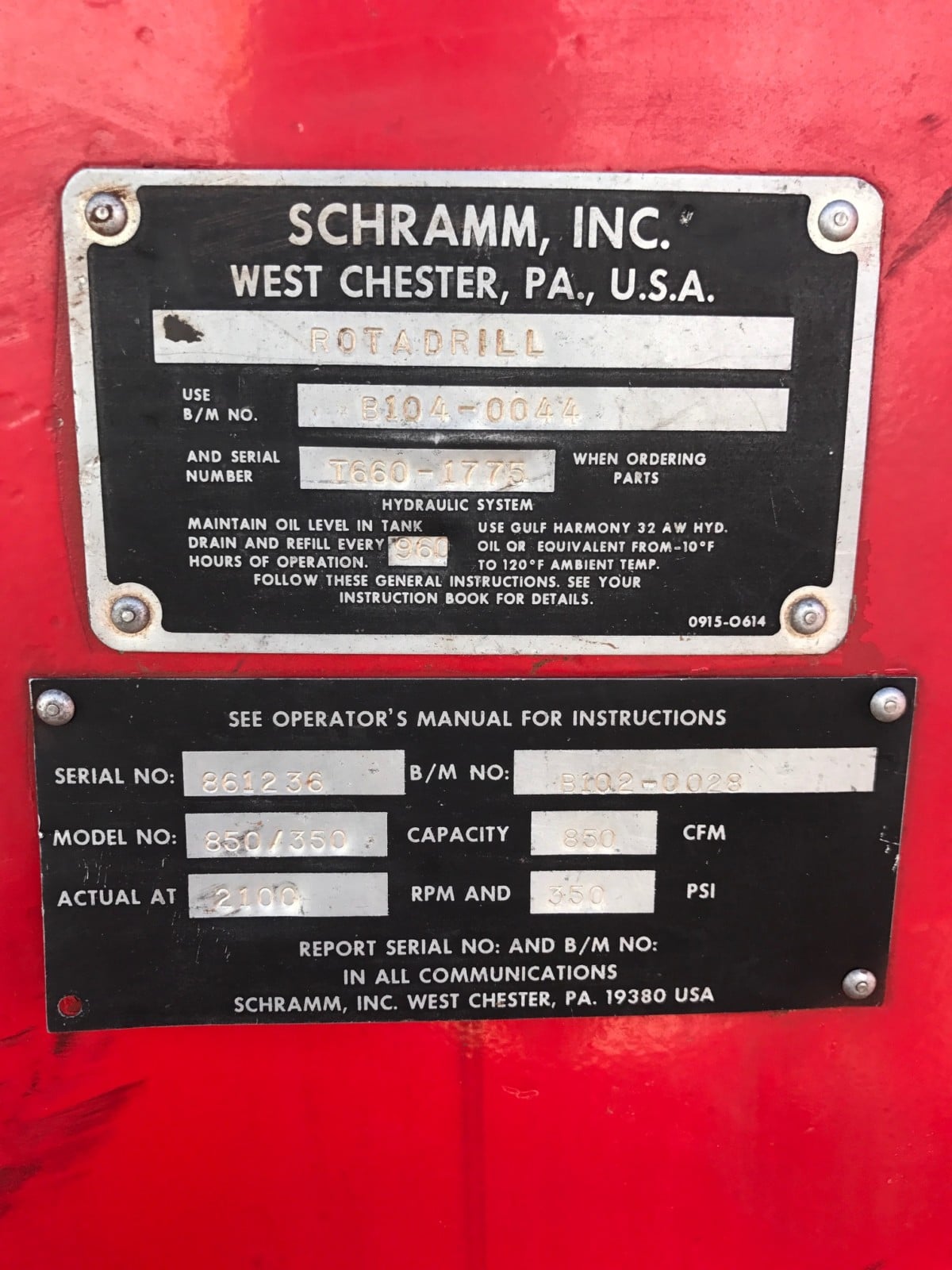 1987 Schramm T660 Rotadrill Drill Rig - Beeman Equipment Sales