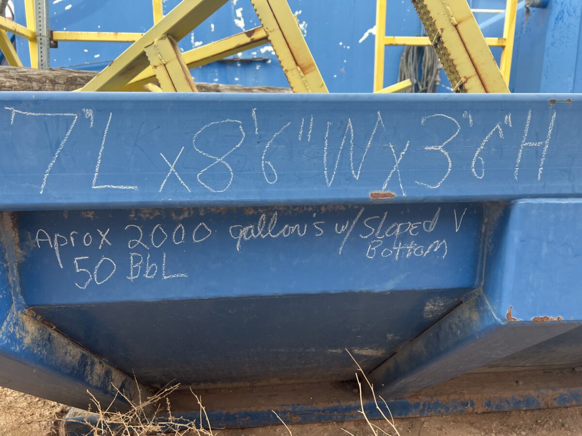 Mud Mixing / Storage Tank - Beeman Equipment Sales